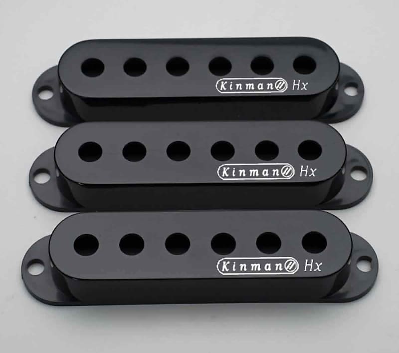 Black KINMAN Pickup Cover Stratocaster style set of 3 | Reverb