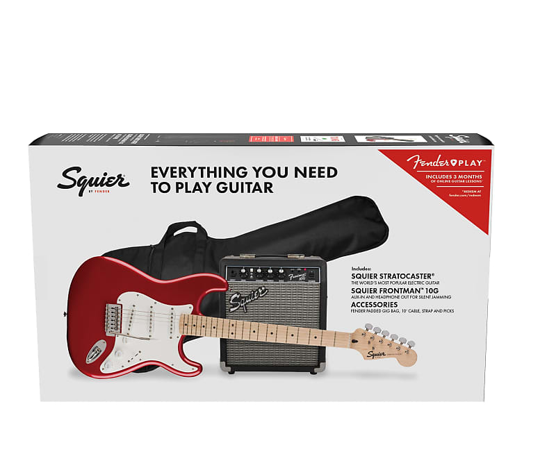 Squier Stratocaster FSR Pack with Frontman 10G Combo - Candy | Reverb