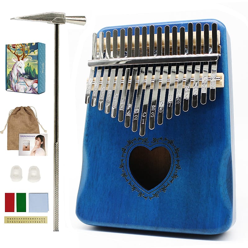 Kalimba 17 Keys Thumb Piano - Blue 1 / China | Reverb
