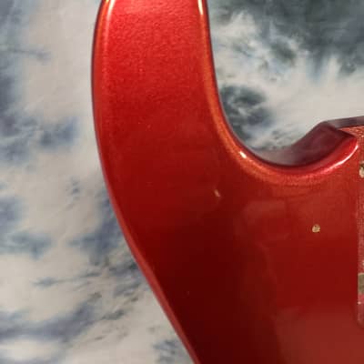 Red P Bass Guitar Body with Tailpiece Strap Buttons Luthier | Reverb