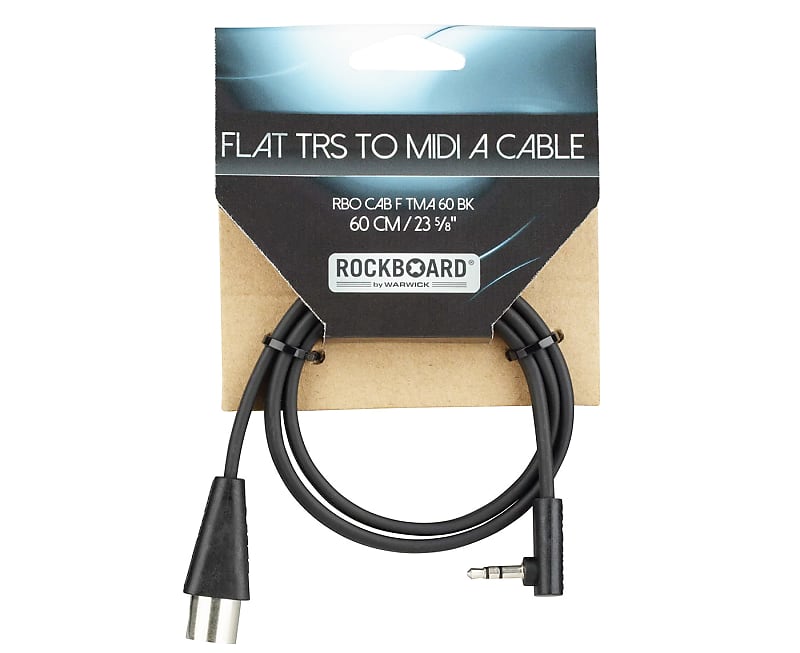 RockBoard RBO CAB F TMB 60 BK Flat TRS to MIDI Cable, | Reverb