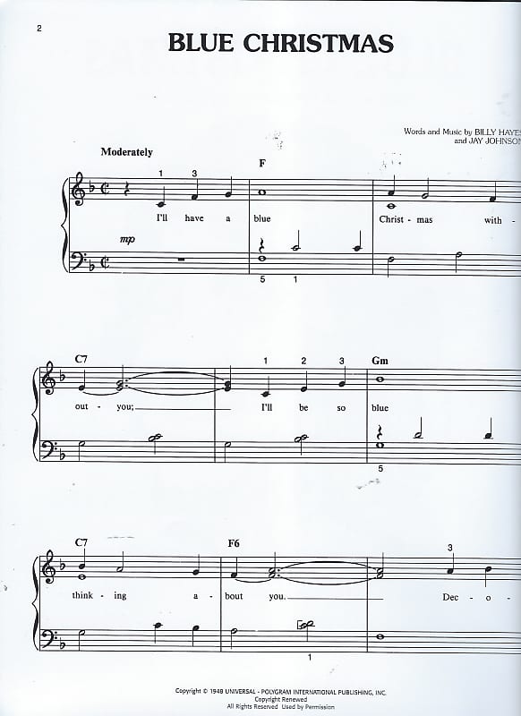 Blue Christmas Easy Piano Reverb