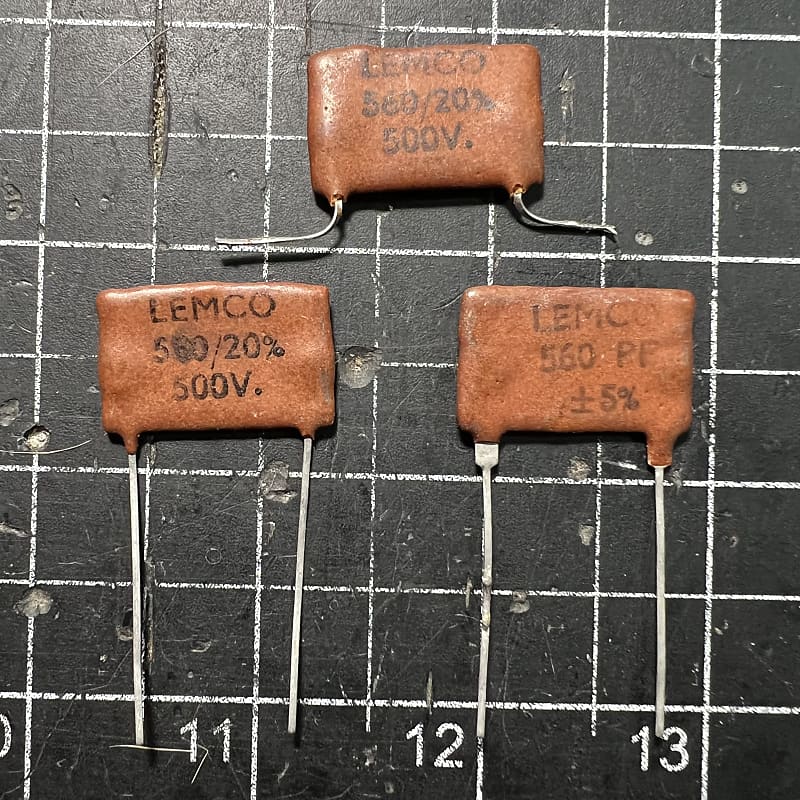 Lemco 560pf silver mica capacitors (x3) | Reverb