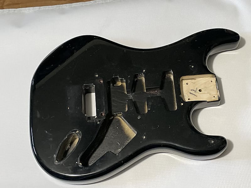 1987 Kramer USA Pacer Deluxe E Series Plate Black Guitar Body | Reverb