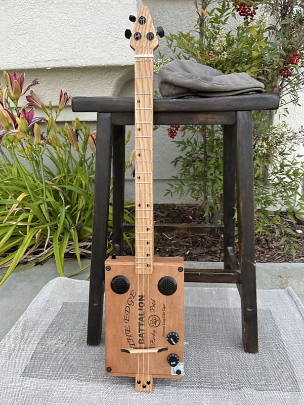 Cigar Box Guitar, 3-String Acoustic/Electric, Edge Battalion | Reverb
