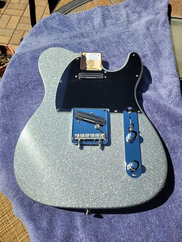 Warmoth Ash Telecaster Loaded Body, Silver Flake, Duncan Hot | Reverb
