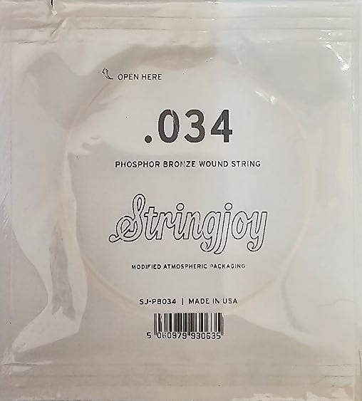 Stringjoy Acoustic Guitar String - .034" Diameter - Phosphor | Reverb