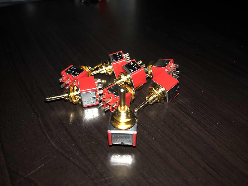 3-Way Mini toggle switch gold on on on | Reverb