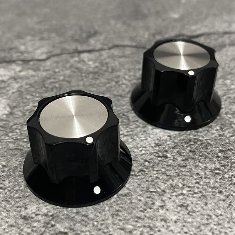 2x Black Large Univox Moog Synth Knobs Guitar Amp Pedal | Reverb