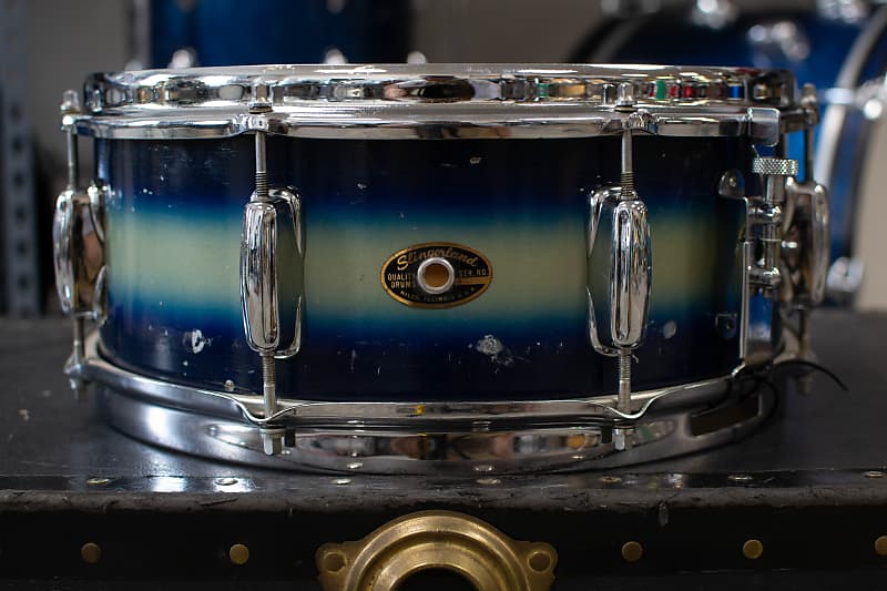 1960s Slingerland 5x14 Duco Blue & Silver Student Model Radio | Reverb
