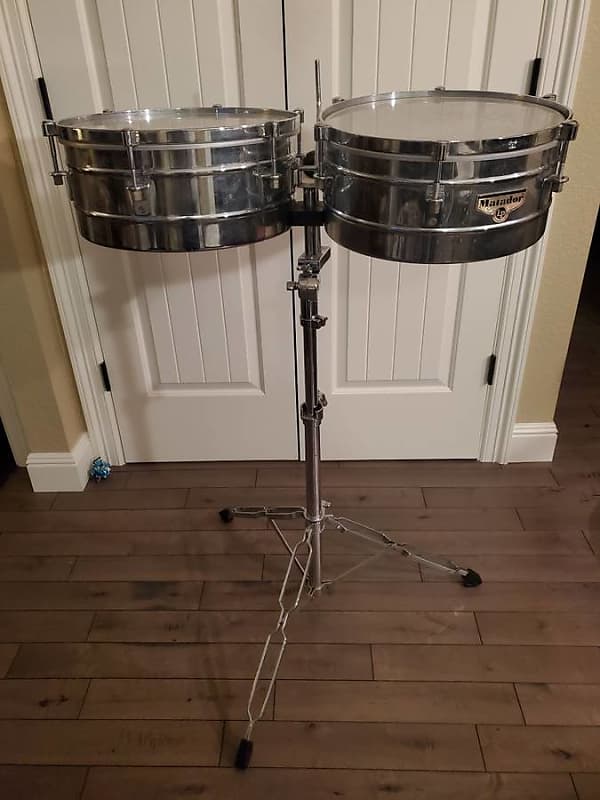 LP MATADOR 14" AND 15" CHROME TIMBALES, HEAVY DUTY STAND AND | Reverb