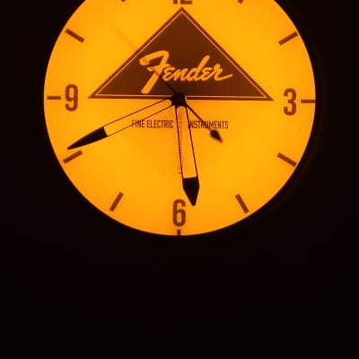 60's Style Fender Guitars Round Light Up Clock Killer Cool | Reverb