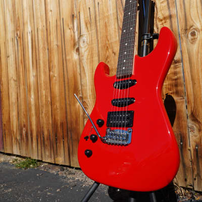 G&L USA Legacy HSS RMC - Rally Red w/Matching Head - Left | Reverb