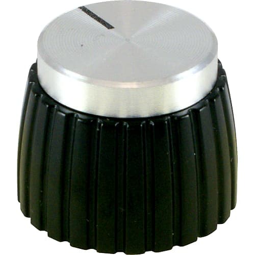 Silver Knob - Push-On, Marshall Style, black base | Reverb