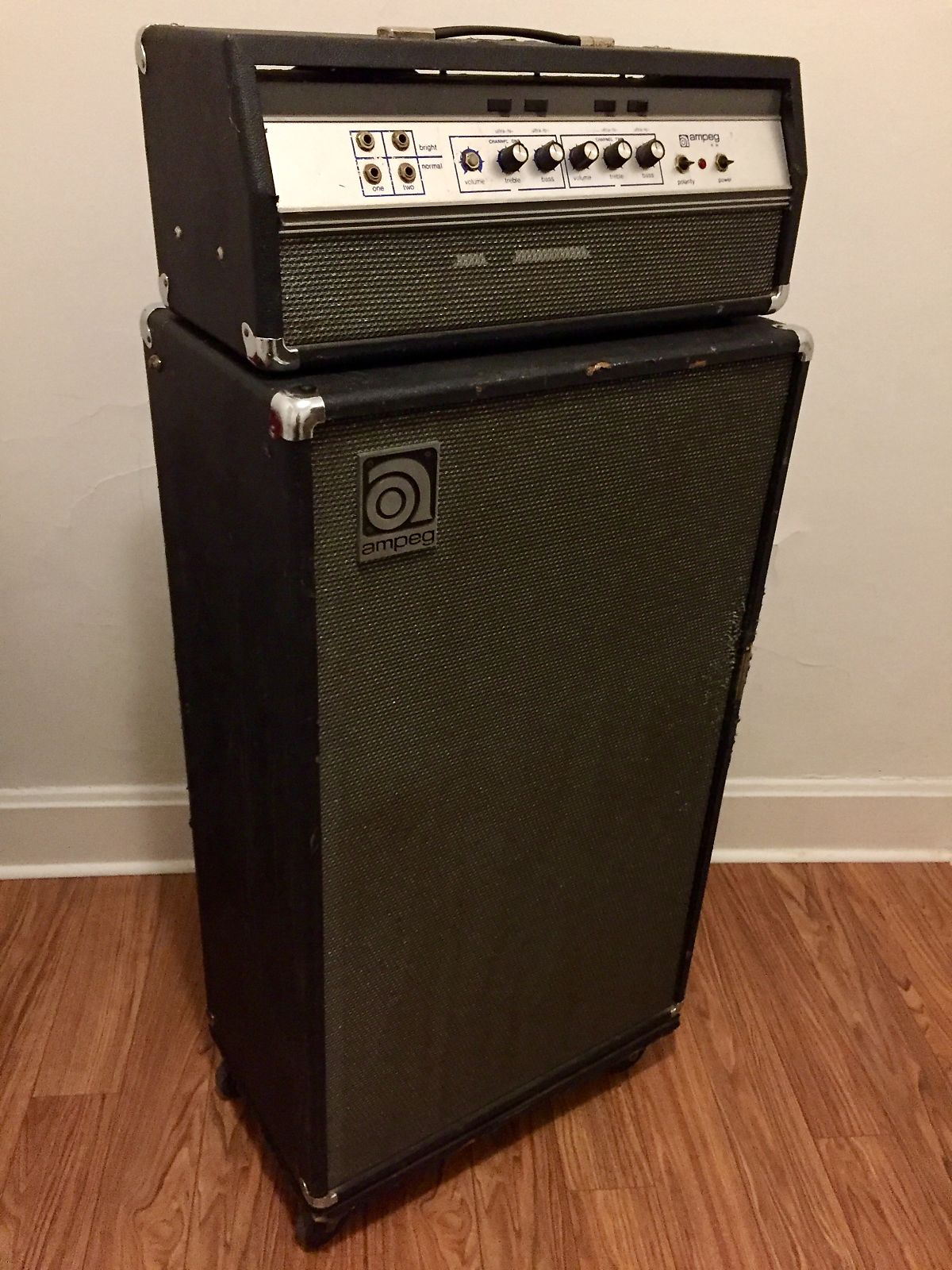 Ampeg B-25 55-Watt 2x15" Amp Half Stack | Reverb