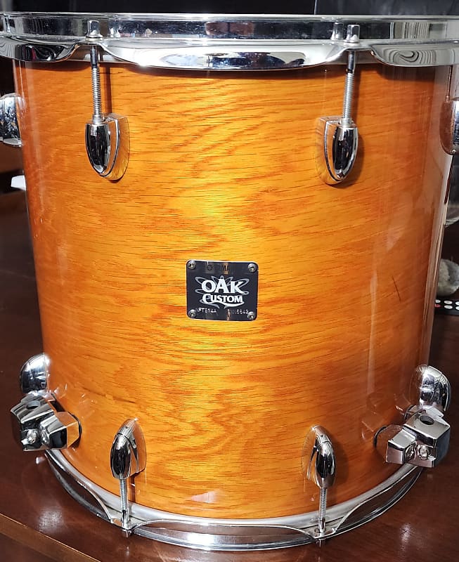 Yamaha Oak Custom 2000's Honey Amber 14x14 Floor Tom | Reverb