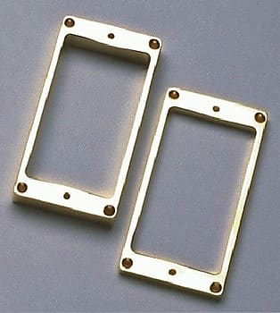 Metal Humbucking Pickup Ring Set, Flat Bottom - GOLD | Reverb