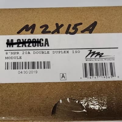 Middle Atlantic M-2X15A, MPR Module, 15A, Double Duplex | Reverb