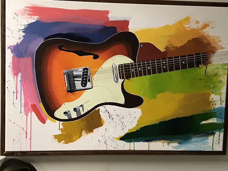 Original Painting of Fender Telecaster Acrylic on Canvas “The | Reverb