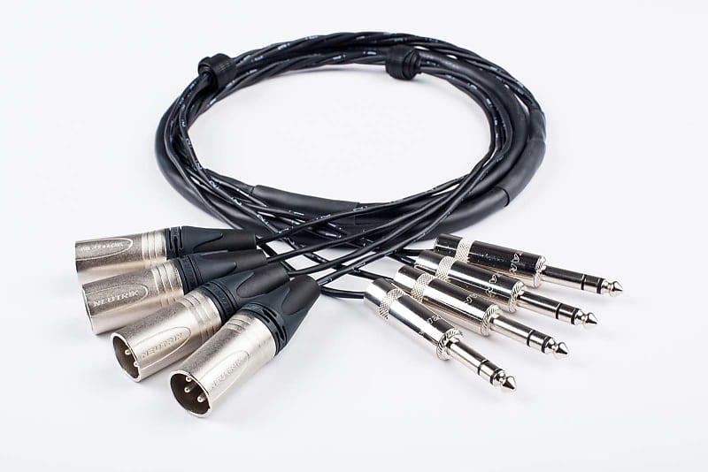 4 Channel Snake Cable 2' Foot Mogami 2931 Neutrik Silver XLR | Reverb