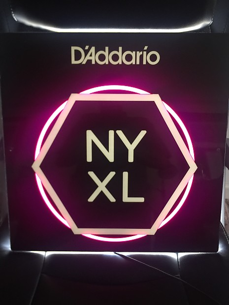 D'Addario NYXL backlit LED sign 2014/2015 black/clear/teal | Reverb