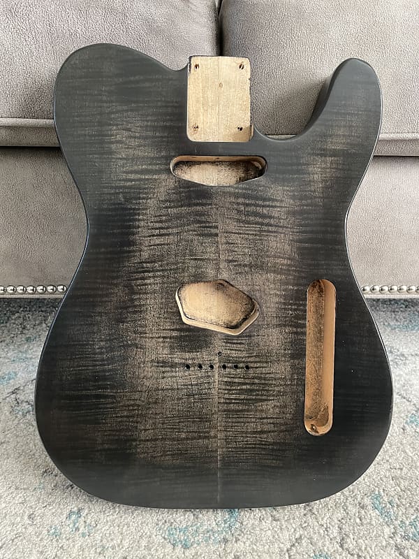 Telecaster Body | Flame Maple | String Thru | Transparent | Reverb