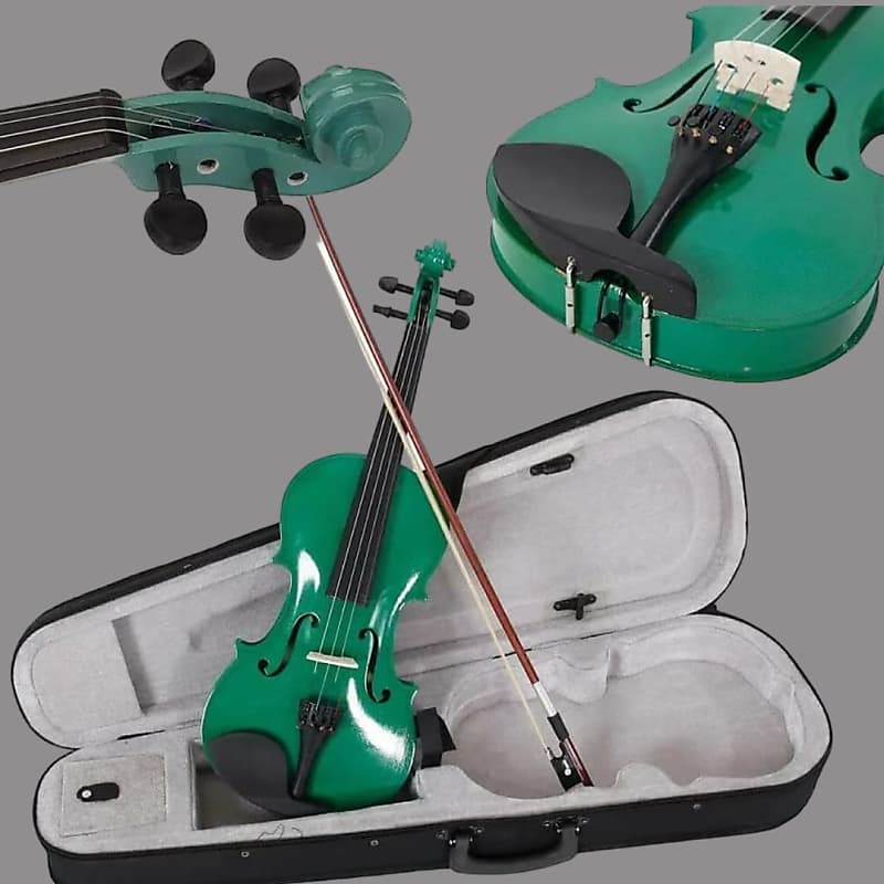 New Green Color 4/4 Full Size School Acoustic adult Violin | Reverb
