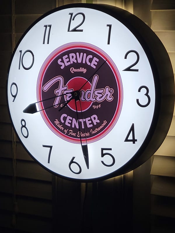 Pam Clocks Fender Guitars Dealer Style Light Up Clock Fender | Reverb