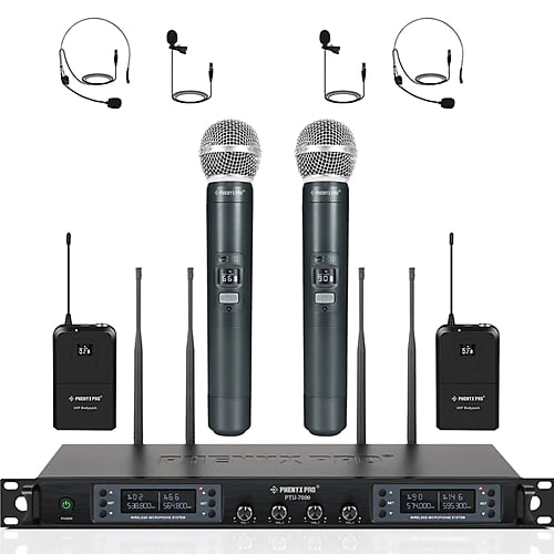 Phenyx Pro PTU-7000C 4-channel UHF Wireless Microphone System | Reverb