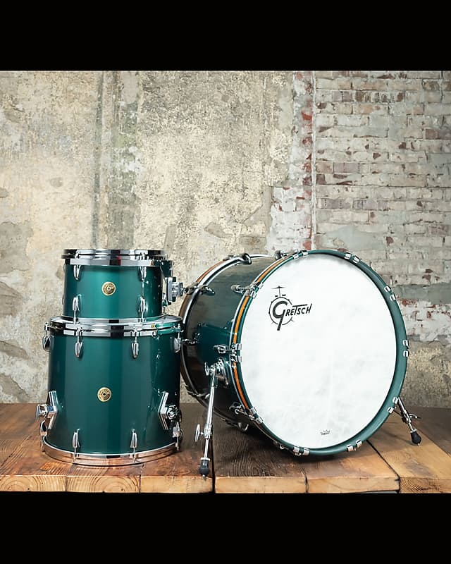Gretsch USA Custom 3-Piece Drum Set - Cadillac Green Gloss | Reverb