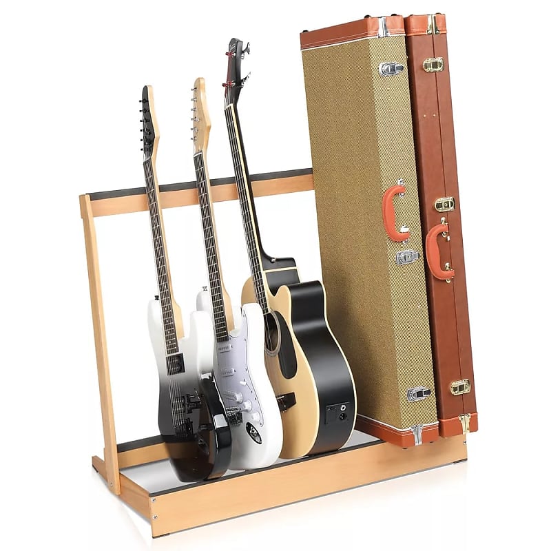 Multiple Guitar Case Rack Stand, Hardwood Folding Guitar Hard | Reverb