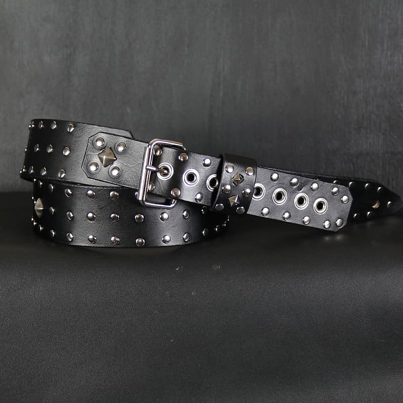 Heavily Studded Buckle Leather Guitar Strap. 47” to 54” | Reverb UK