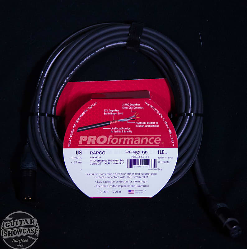 RapCo PROformance Premium Mic Cable 25' XLR | Reverb