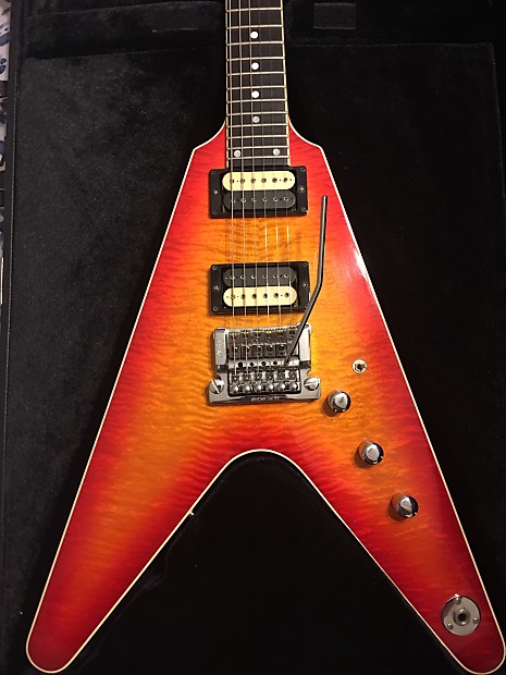1984 Vintage Dean USA V guitar sunburst with factory kahler | Reverb