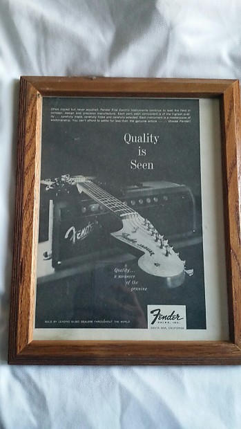 1962 Fender Promo Ad Framed With Fender Jaguar & Bandmaster | Reverb