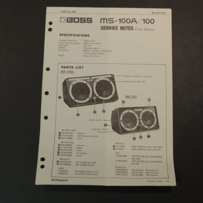 Roland Boss MS-100A / 100 Service Notes [Three Wave Music] | Reverb