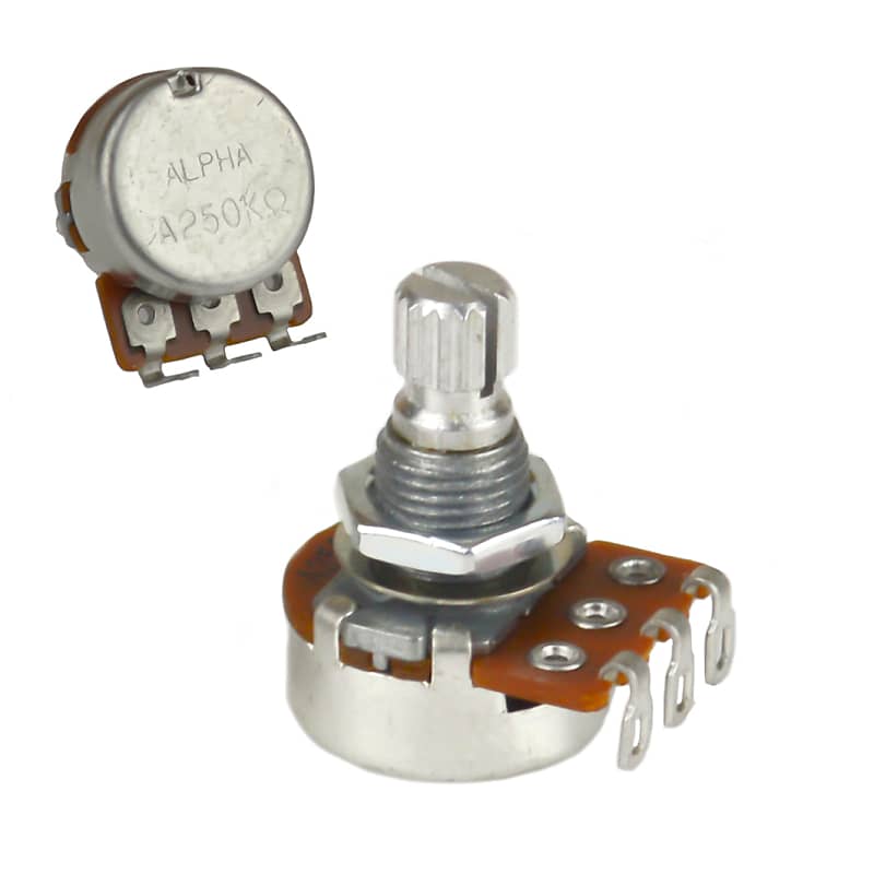 Alpha mini Pot A250K Audio Taper 10mm shaft | Reverb