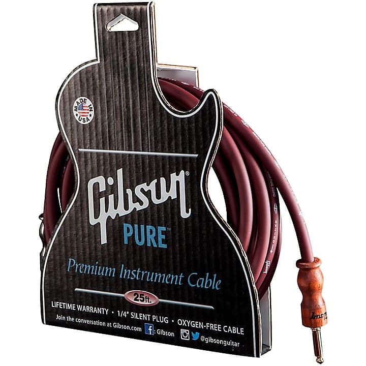Gibson Pure Instrument Cable 25 ft. Cherry | Reverb