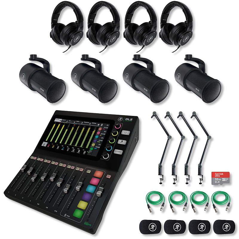 Mackie DLZ Creator Digital Mixer with 4x EM-99B Dynamic | Reverb