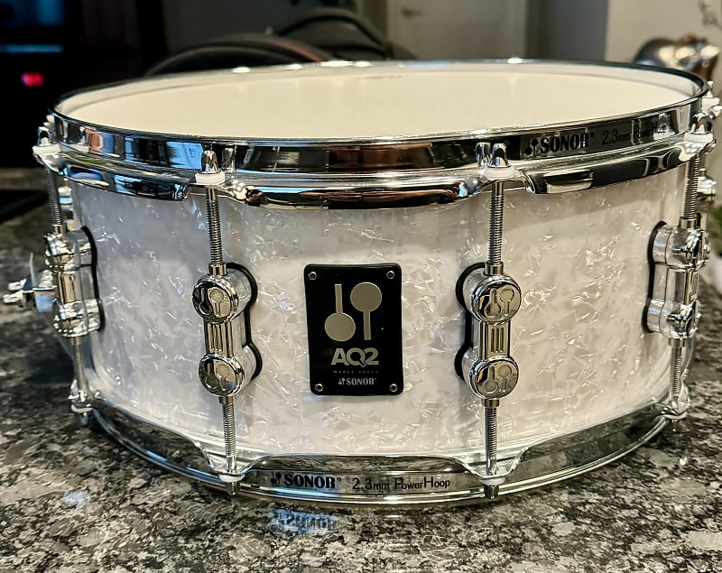 Sonor AQ2 snare drum - White marine pearl | Reverb Sonor AQ2 snare drum - White marine pearl | Reverb