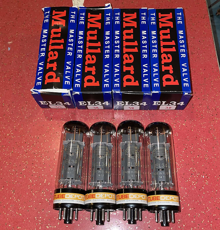 4 Mullard EL34 | Matched Quad / Quartet / Four EL 34 Power | Reverb