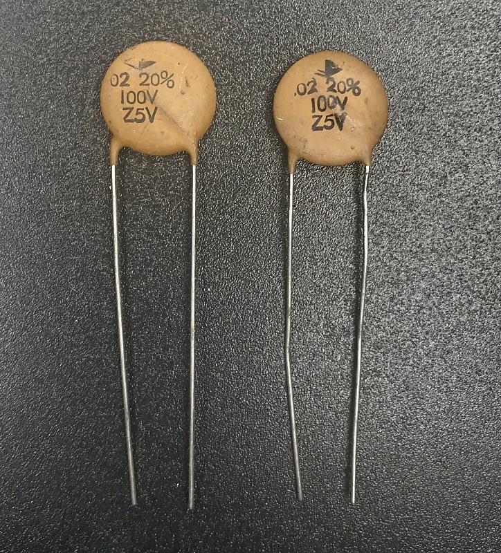 pair CRL Centralab .02 uF 100V Z5V ceramic disc | Reverb Deutschland