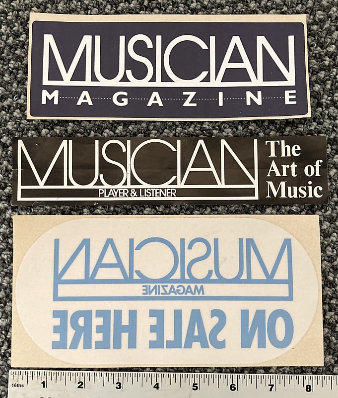 3- Vintage Musician Magazine Stickers 1970s-1990s | Reverb