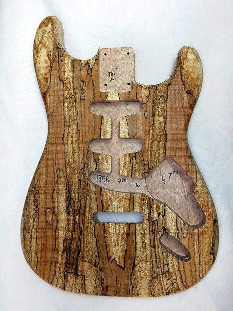 Flamed Spalted Maple / Stratocaster style Strat body 4lbs 7oz | Reverb