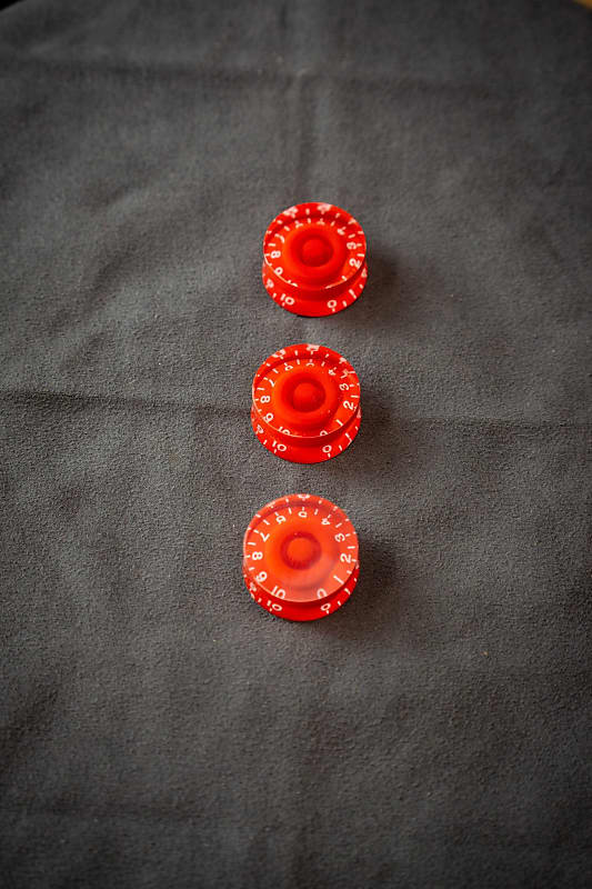 Potentiometer Speed Knobs (Transparent/Red) | Reverb UK