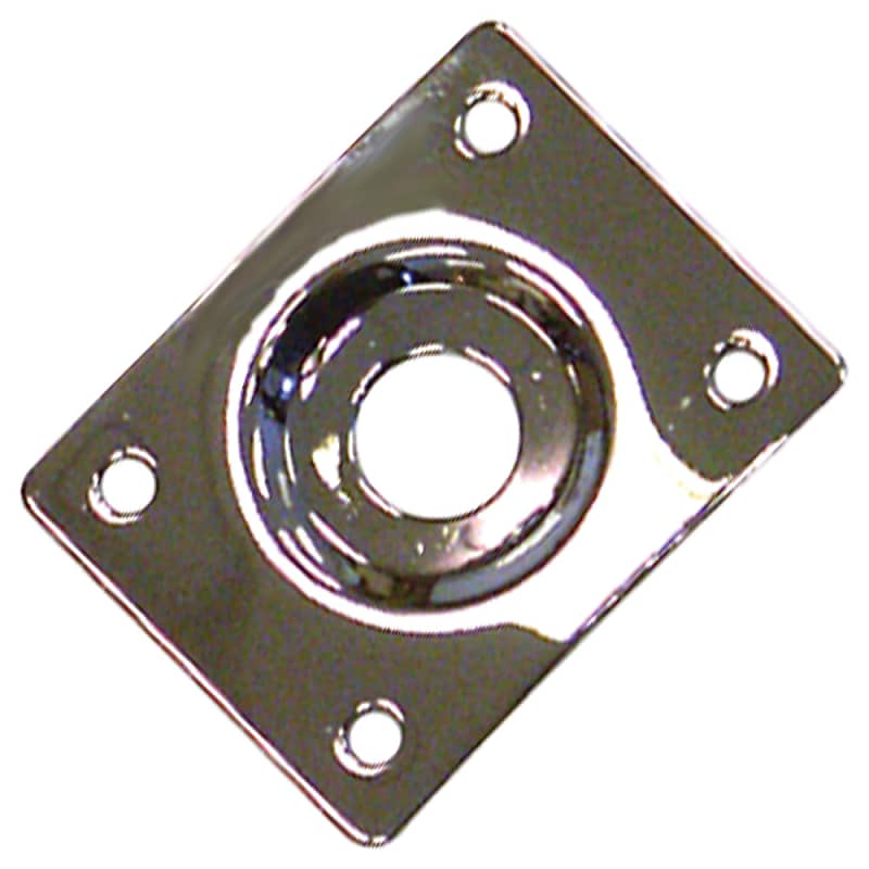 Guitar Tech Square Jack Socket Plate ~ Chrome | Reverb