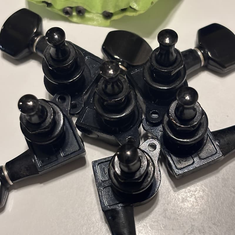 Gibson Logo Tuning Machines Set Heads 3x3 Les Paul BLACK 1989 | Reverb