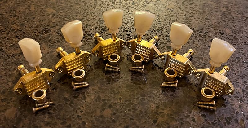Vintage Gibson Waffle Back Tuners Gold EC! Bushings and | Reverb