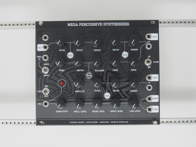 Thomas Henry Mega Percussive Synth Black Synthcube/Barcode | Reverb