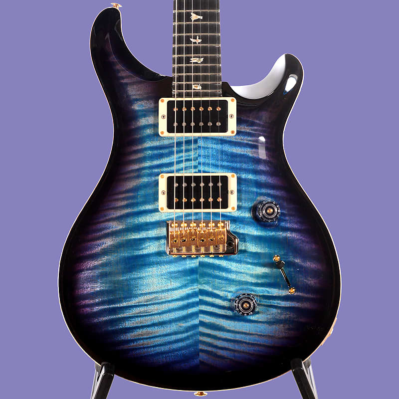 PRS Custom 24 Custom Color - 10-Top Aqua Blue w/Black Burst & | Reverb